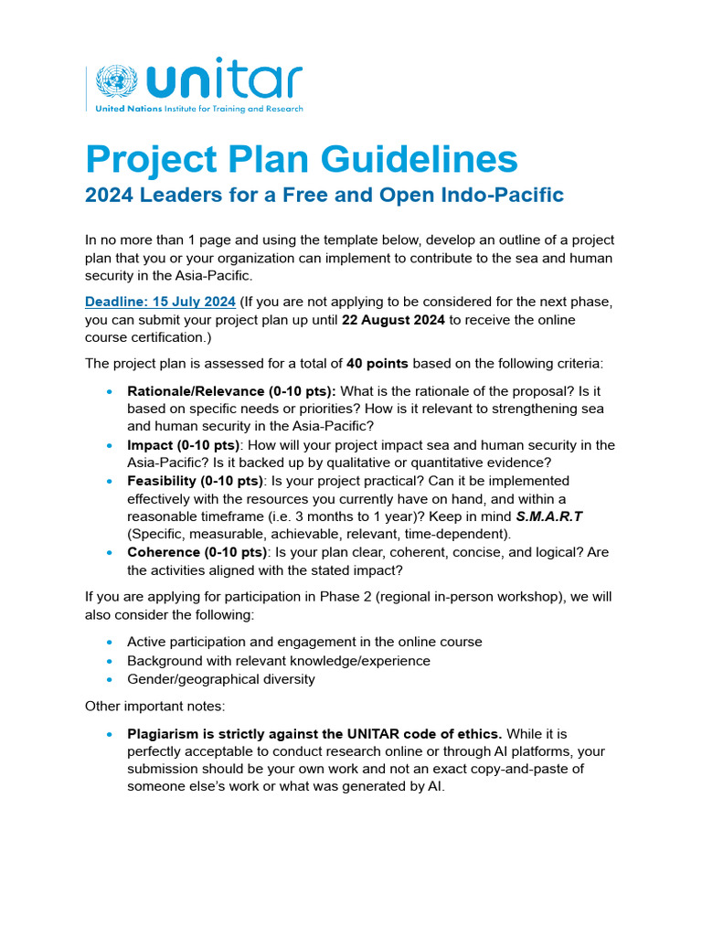 FOIP2024 Project Plan Guidelines-FINAL | PDF