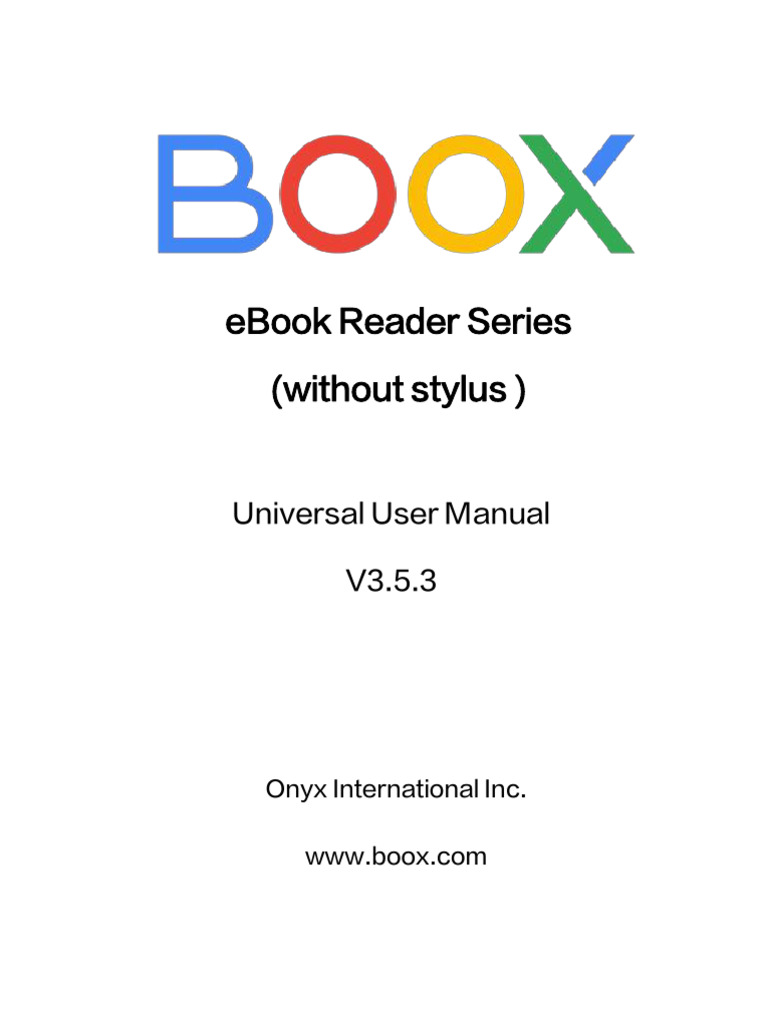 BOOX Ebook Reader Series - S (20240629) | PDF | Password | Icon (Computing)