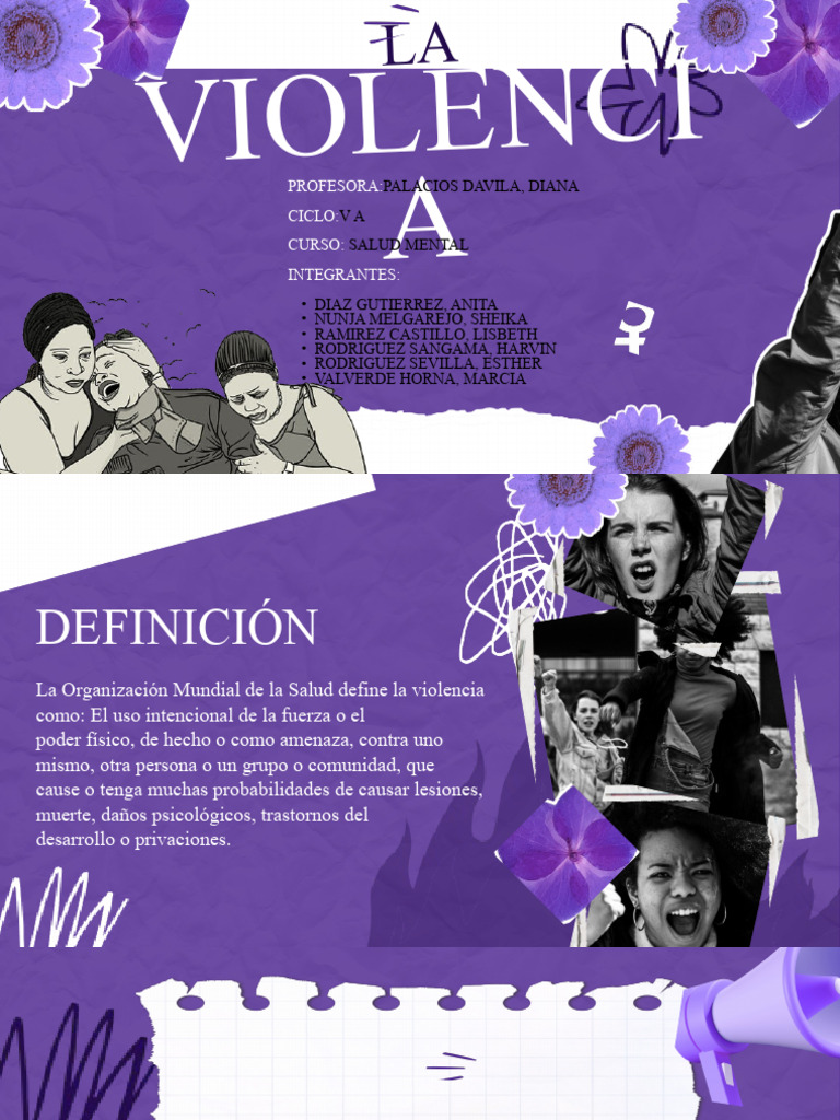 Presentación Historia Del Feminismo Collage Morado | PDF | Violencia ...
