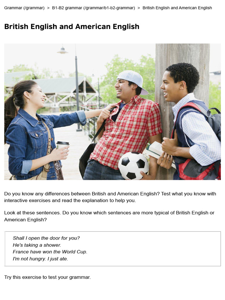 British English and American English - LearnEnglish | PDF | English ...