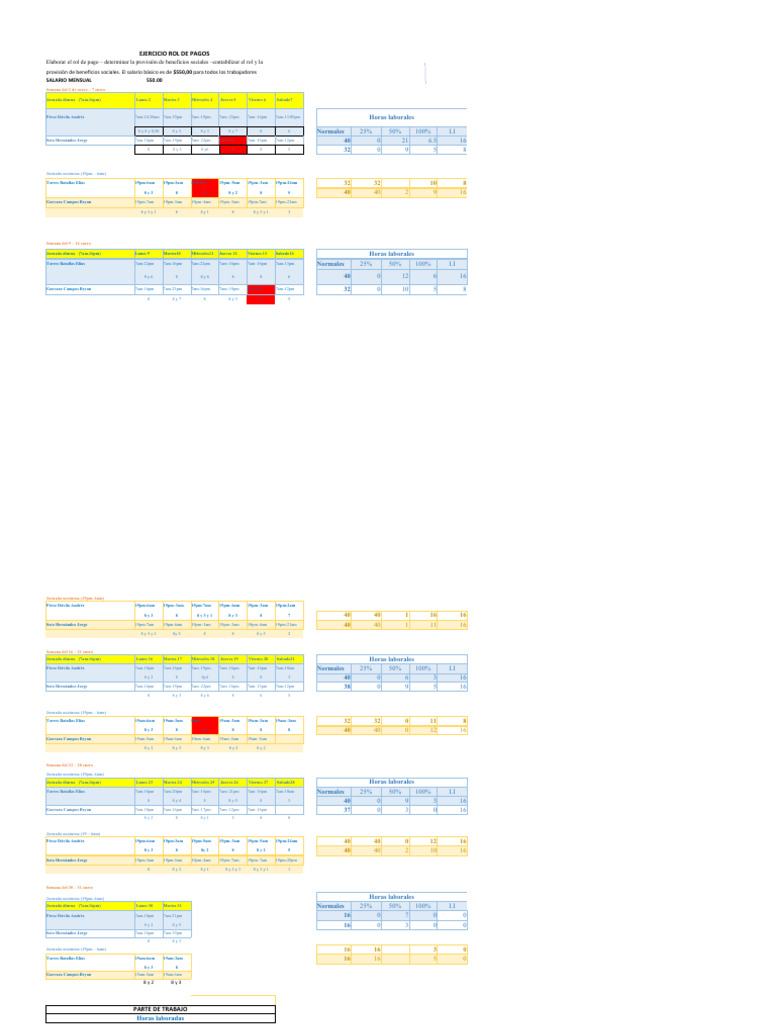 Rol Pagos Proyecto Final Contabilidad de Costos 2 | PDF