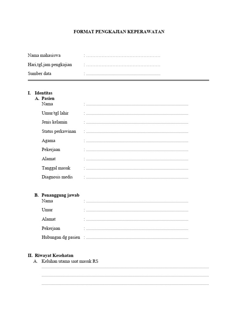 Format Pengkajian Keperawatan | PDF | Hukum