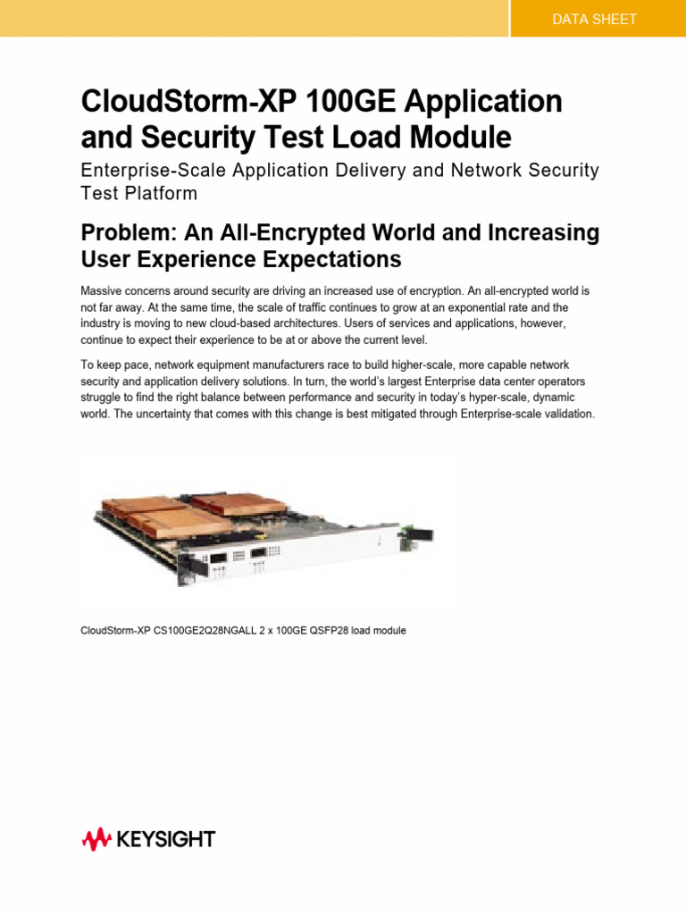 CloudStorm XP 100GE Application and Security Test Load Module | PDF ...