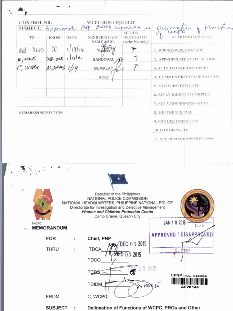 PNP MC No. 2016-002 Delineation of Functions of WCPC, PROs, and Other ...