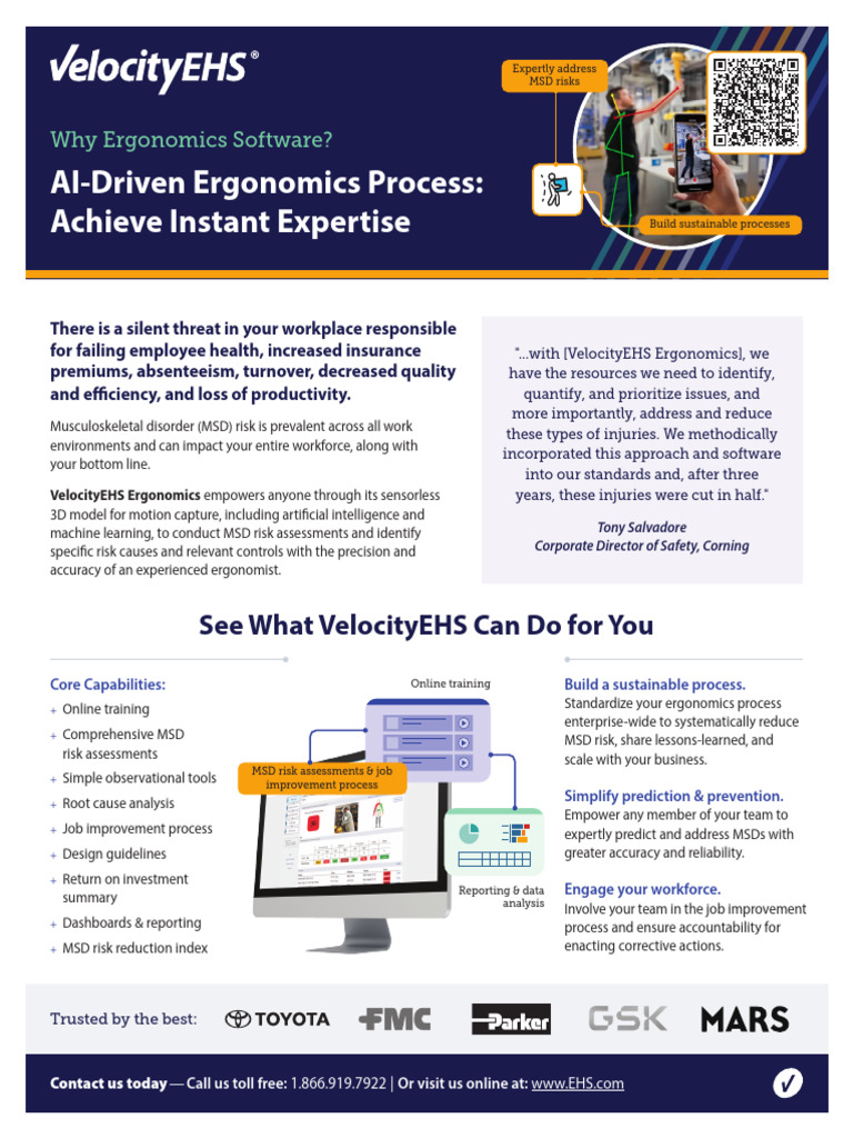 VelocityEHS Solution Sheet Industrial Ergonomics | PDF | Human Factors ...