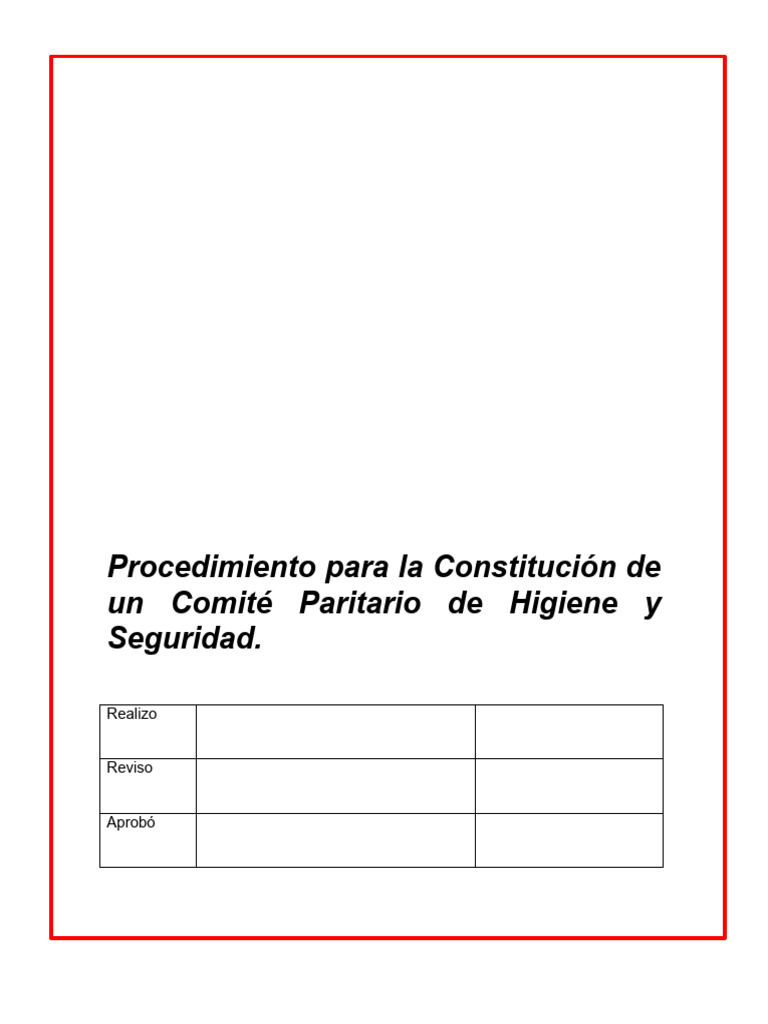 Constitución del Comité Paritario de Seguridad | PDF | Business | Valores
