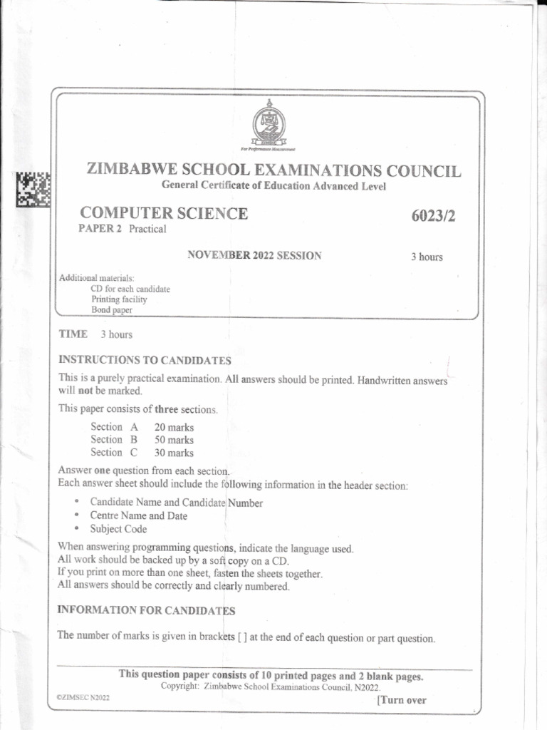 Computer Science Paper 2 | Download Free PDF | Computer Program | Programming