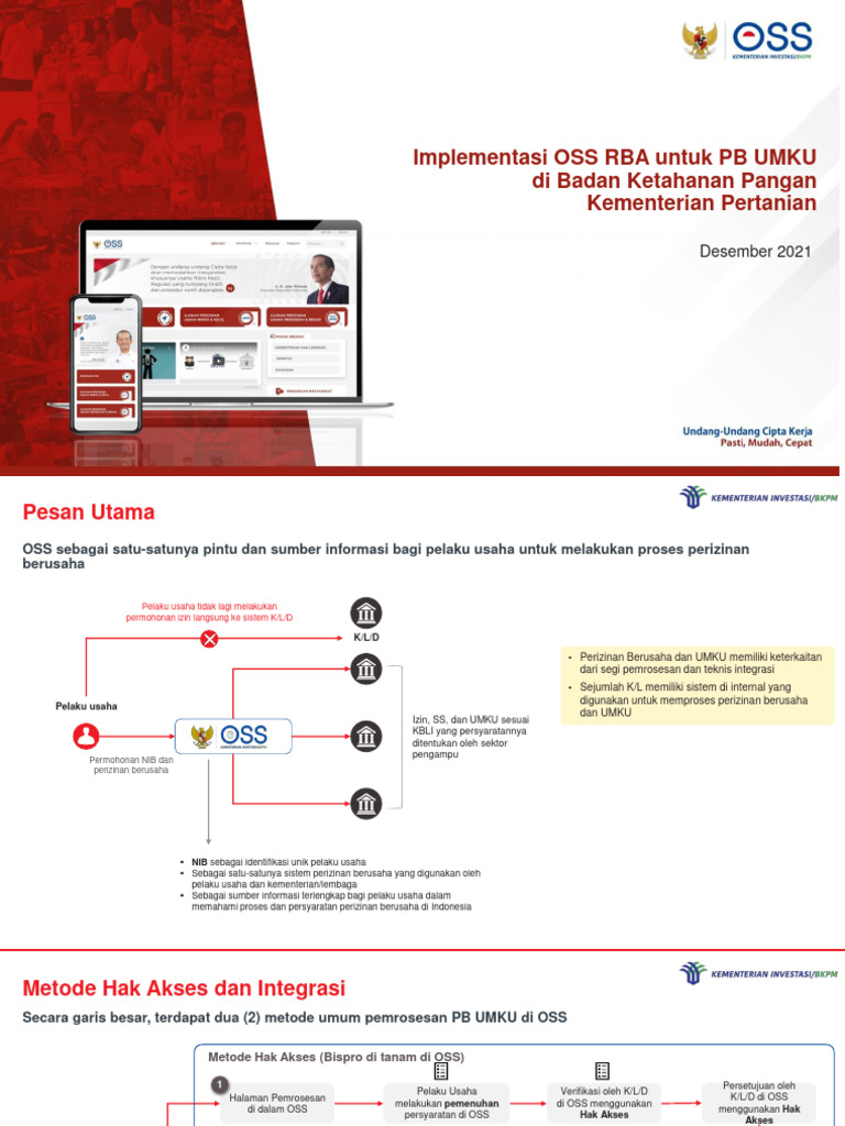 Implementasi OSS RBA untuk UMKU 2021 | PDF