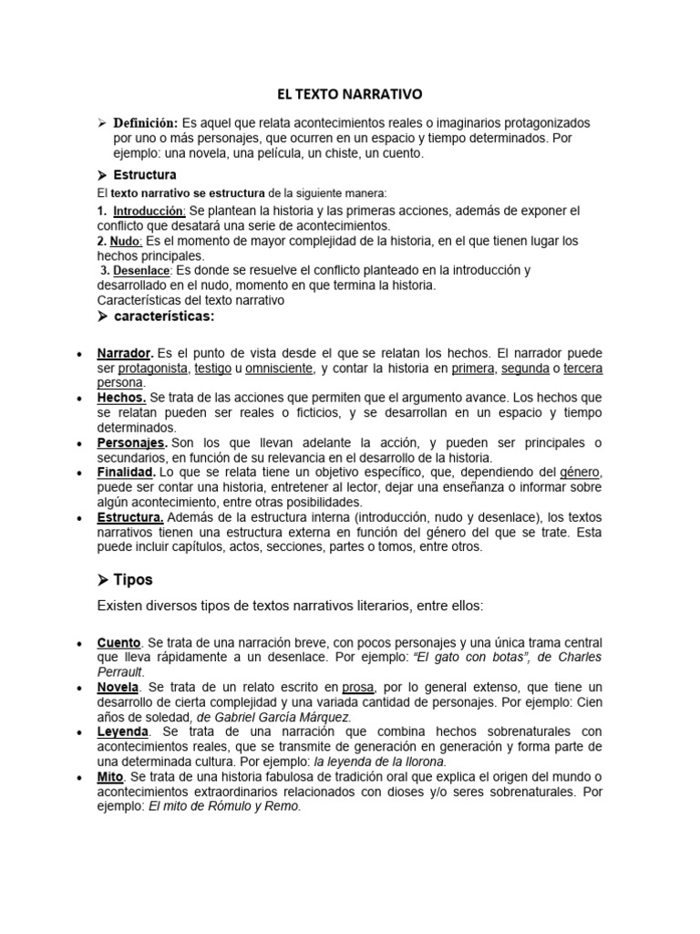 Tipos de Textos Teoría | PDF | Narración | Poesía épica
