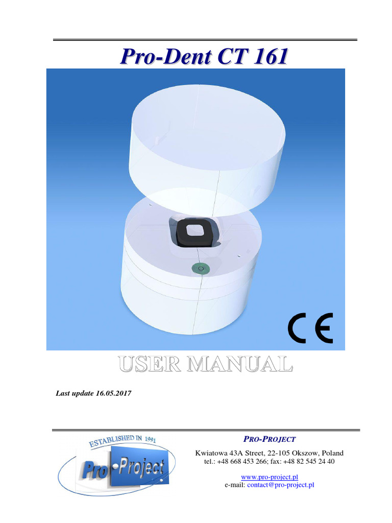 User Manual Pro-Dent CT 161 v.2 | PDF | Ct Scan | Imaging