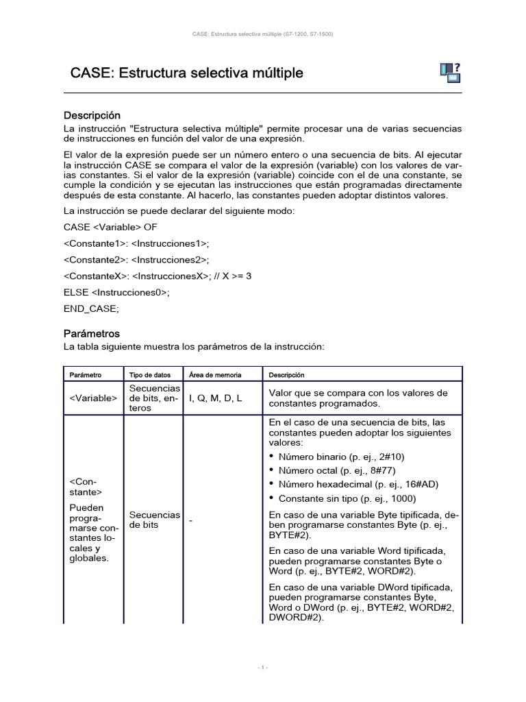 Case Estructura Selectiva Múltiple Pdf Poco Variable Informática 2699