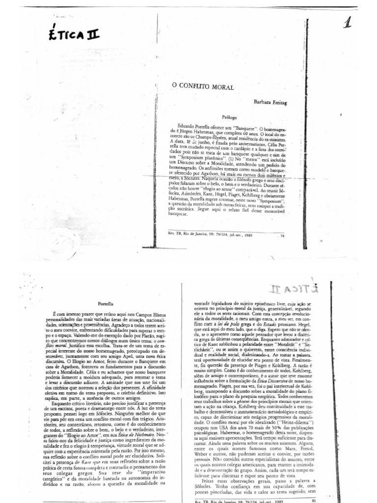 Conflito Moral - Barbara Freitag | PDF