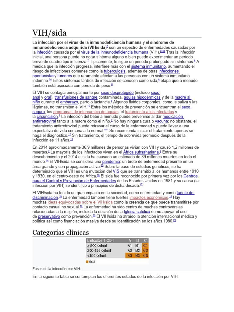 VIH/SIDA: Infección, síntomas y prevención | PDF | VIH / SIDA | VIH