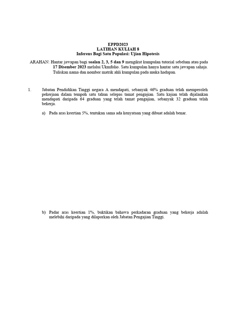 Latihan Kuliah 8 Set L1 | PDF