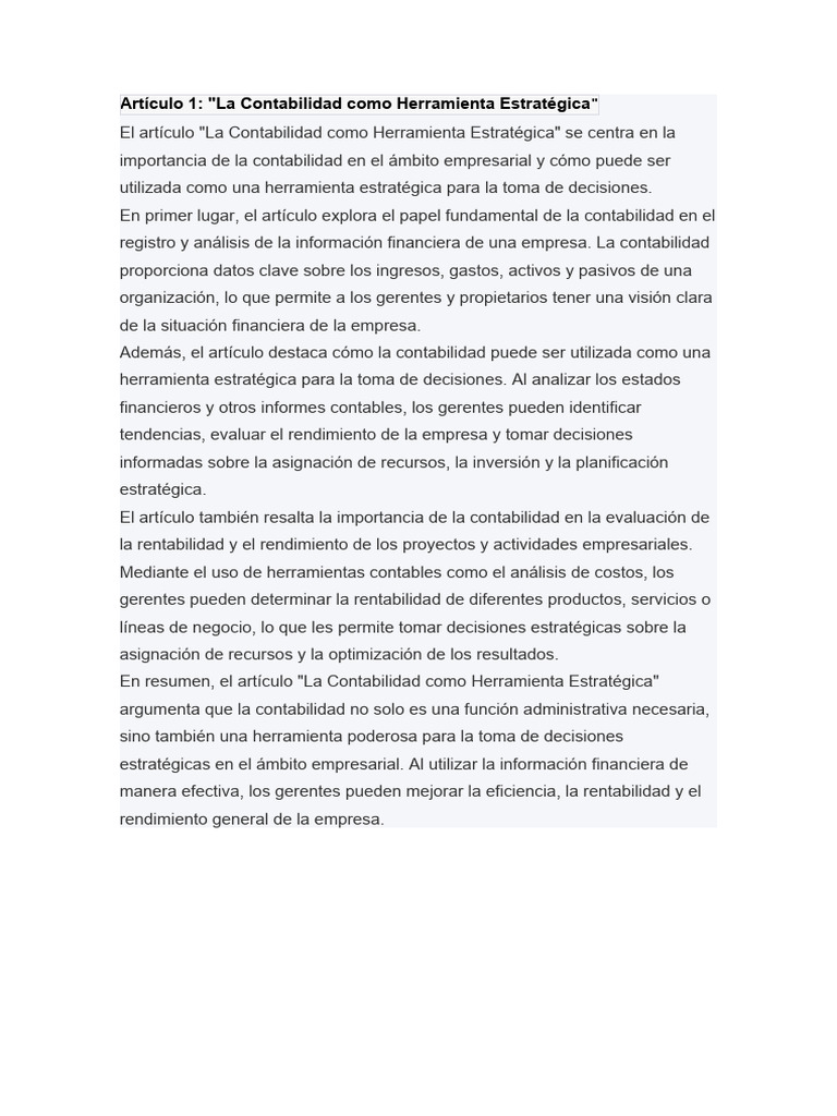 Artículo 1 | PDF | Contabilidad | Business