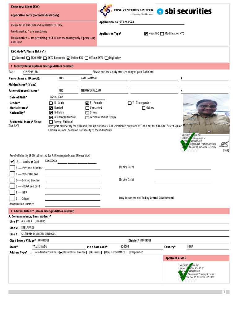 Form | PDF | Identity Document | Mutual Funds