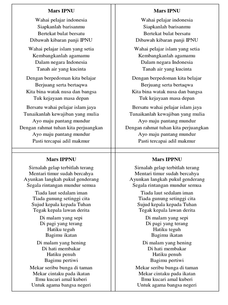 Mars IPNU-IPPNU | PDF | Seni & Disiplin Bahasa | Kajian Bahasa Asing