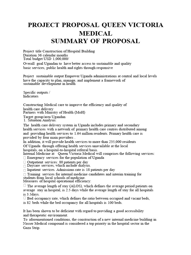 Project Proposal Queen Victoria Medical | PDF | Health Care | Hospital