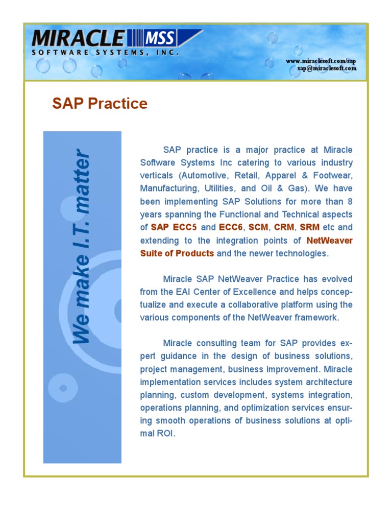 Sap Practice: Sap Ecc5 Ecc6 SCM CRM SRM Netweaver Suite of Products | PDF