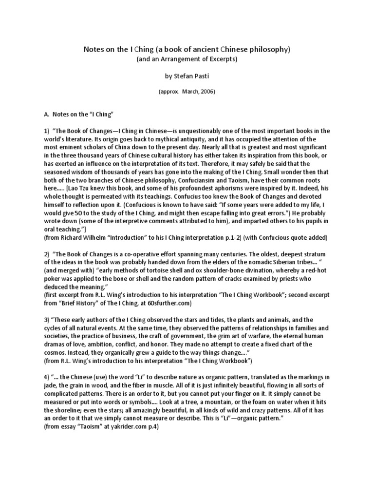 Notes On The I Ching | PDF | Confucianism | Religion And Belief