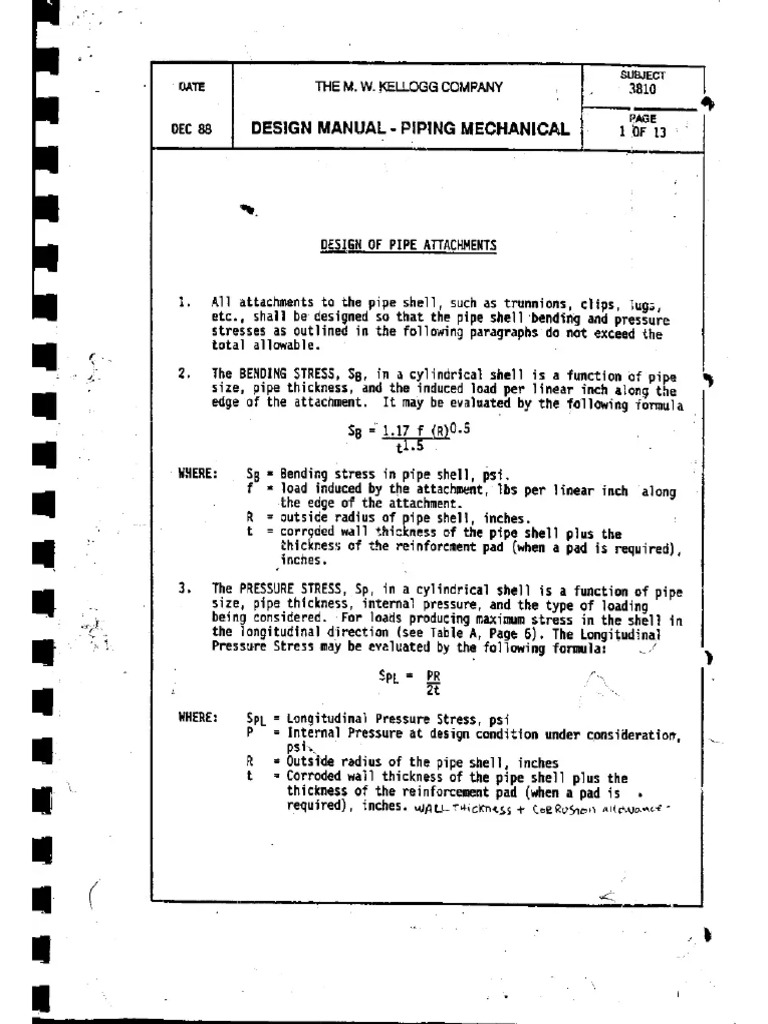 Trunnion Calc Kellogg Method | PDF