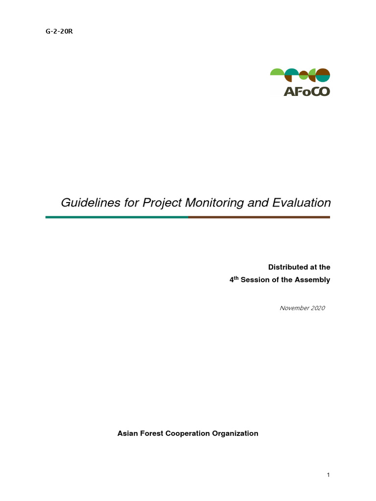 Guidelines For Project Monitoring and Evaluation G 2 20R All | PDF ...