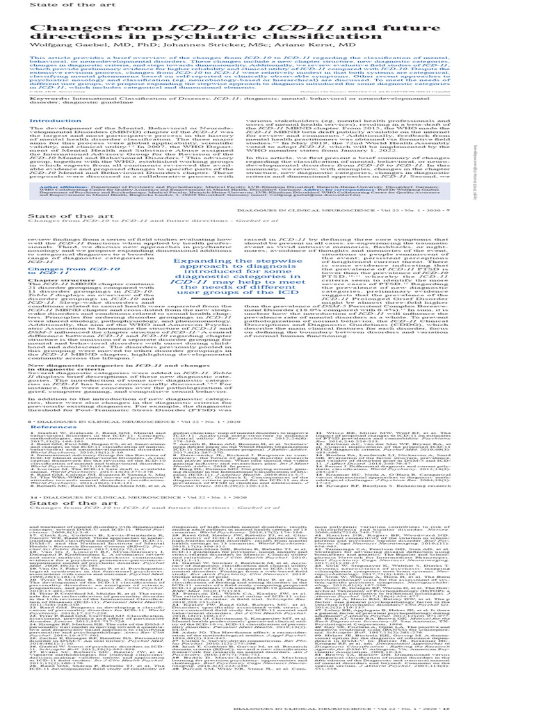 ICD Changes From ICD 10 To ICD 11 Sec1 | PDF | Mental Disorder | Dsm 5