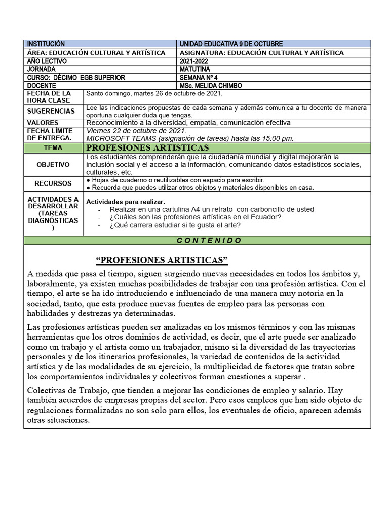 E.C.A - Decimo de Egb Superior - p5 - s4 | PDF | Pinturas | Escultura