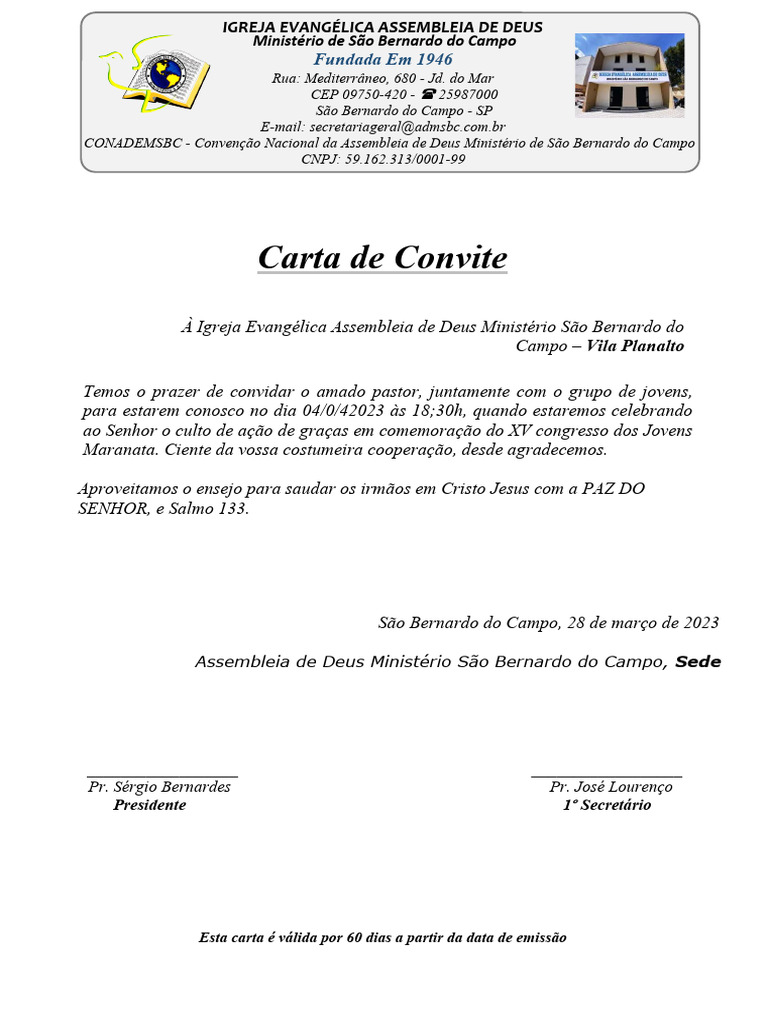 Carta Convite | PDF