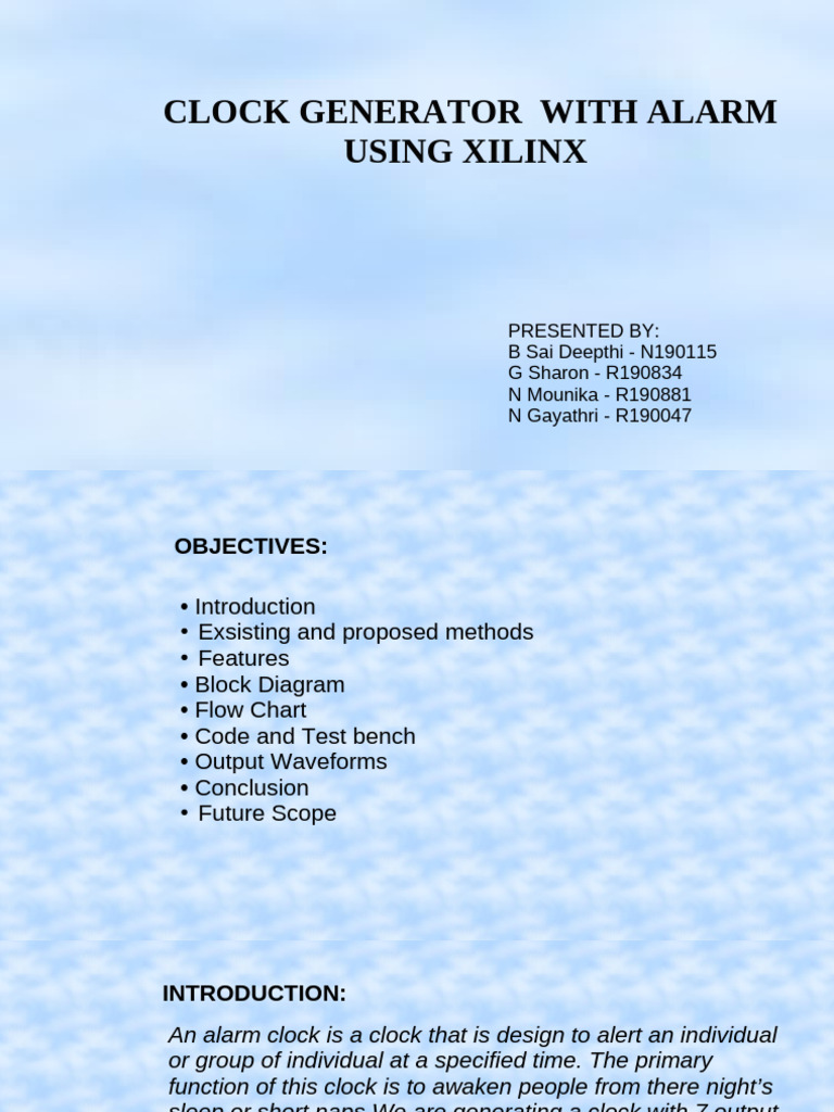 Miniproject 2 | PDF | Clock | Computing