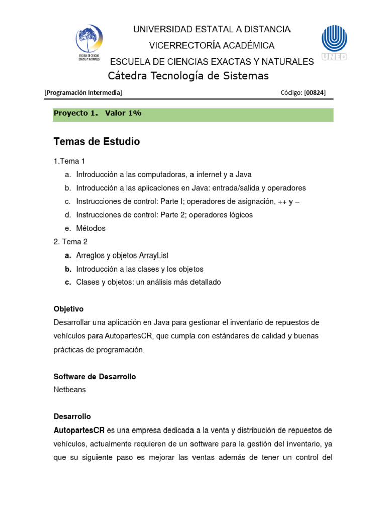 Programación Intermedia Proyecto 1 - 2C 2024 | Descargar gratis PDF ...