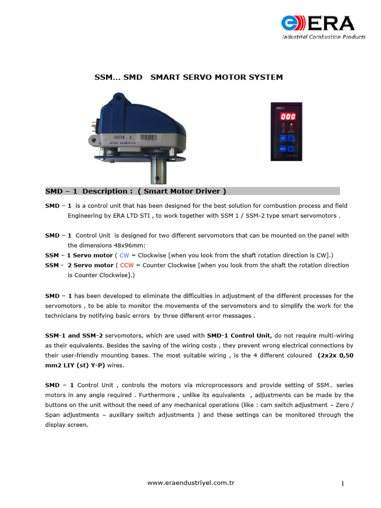SMD SSM Servomotor en | PDF | Servomechanism | Electrical Connector