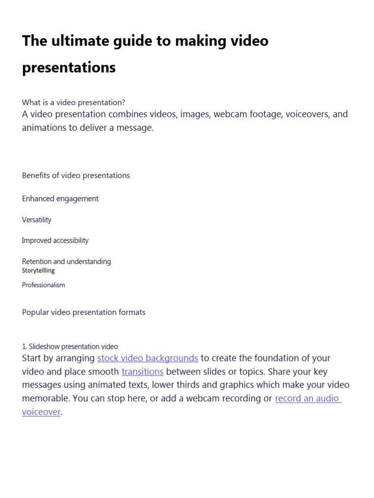 The Ultimate Guide To Making Video Presentations | PDF | Video | Multimedia