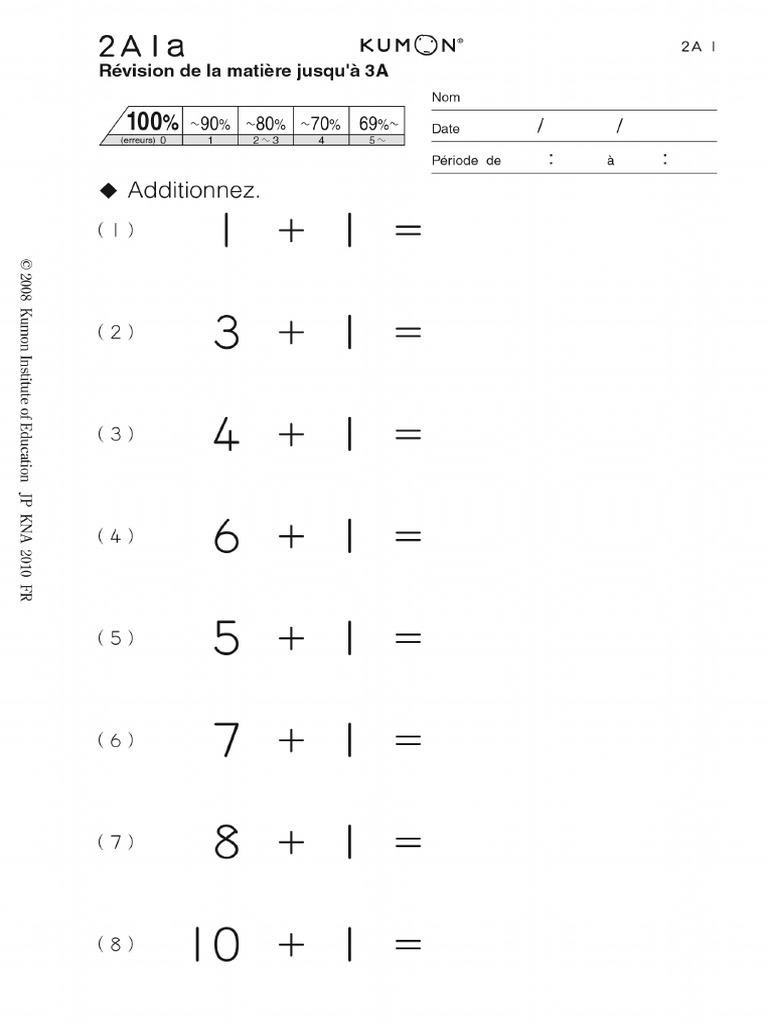 Math French Sample Worksheet | PDF
