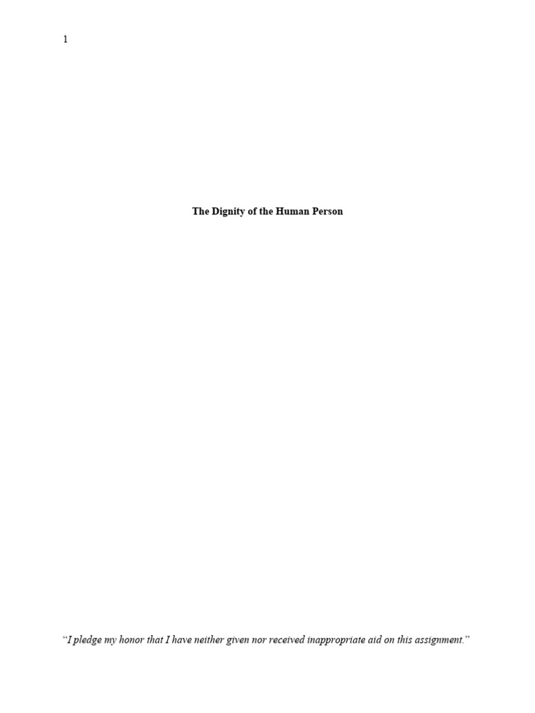 The Dignity of The Human Person | PDF | Dignity | Courage