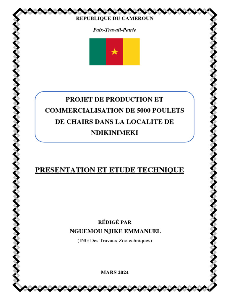 Projet d'élevage de 5000 poulets de chair | PDF | Viande | Infection