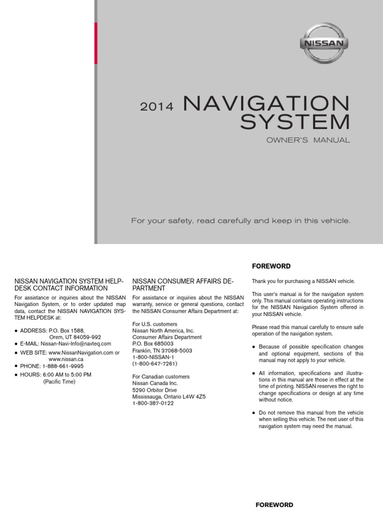 2014 Nissan 08IT Navigation Manual | PDF | Menu (Computing) | Hybrid Vehicle