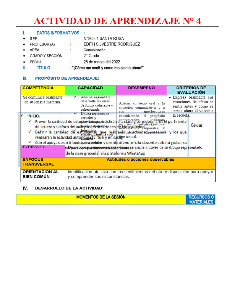 Sesion 4 | PDF | Aprendizaje | Las emociones