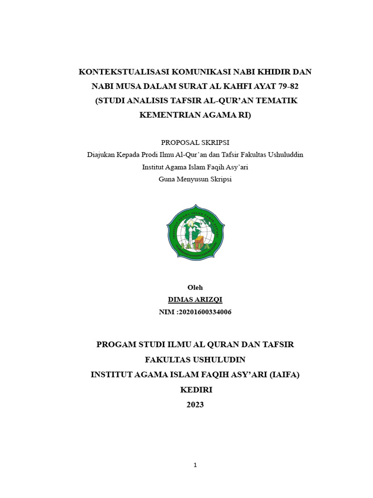Proposal - Dimas - Revisi I | PDF