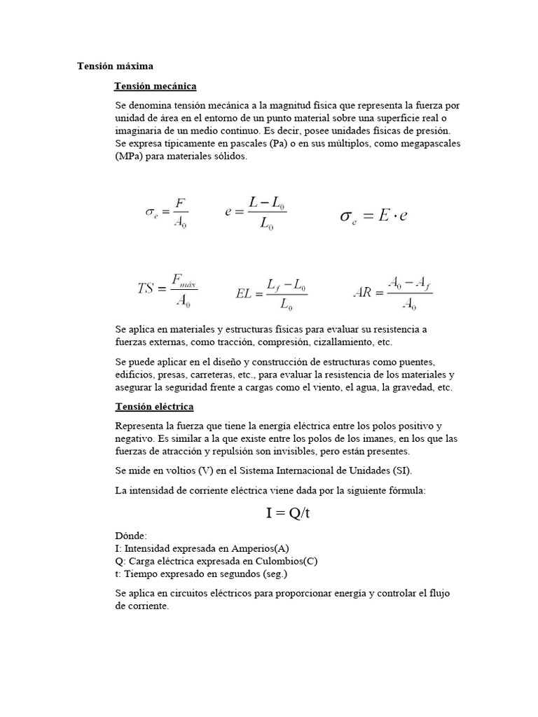 Tensión Máxima Ahora Si Espero | PDF | Ingenieria Eléctrica | Corriente ...