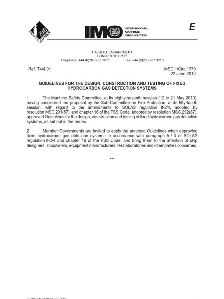 MSC 1-Circ 1370 | PDF | Gases | Chemistry