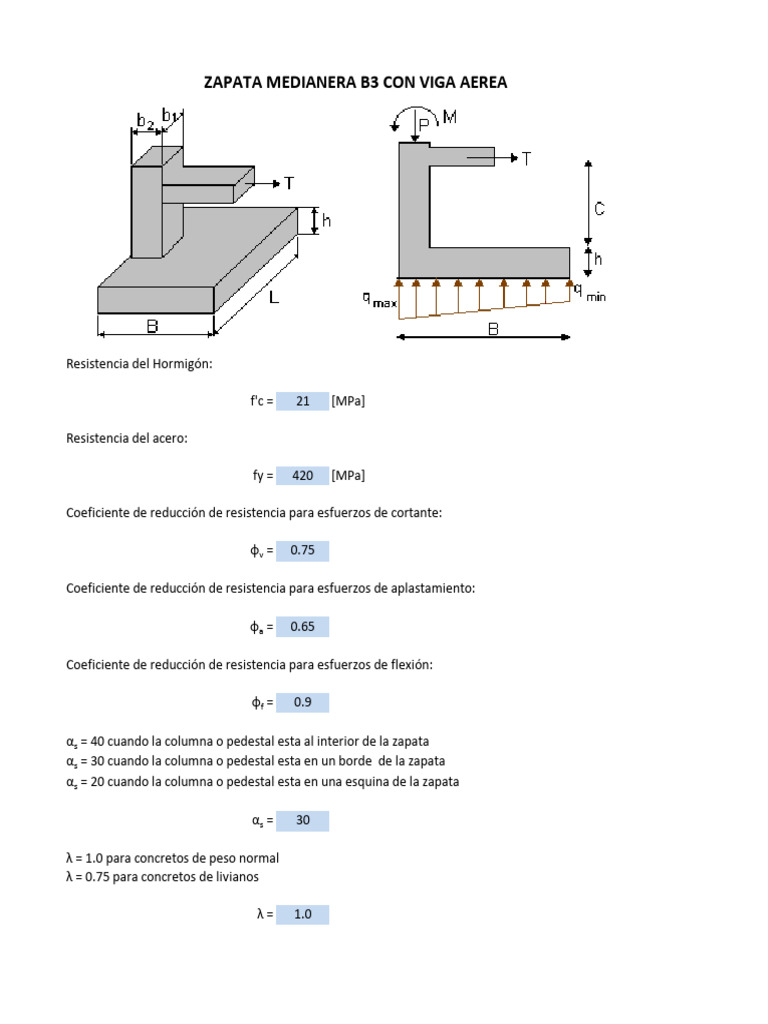 Zapata Medianera Con Viga Aérea | PDF | Viga (Estructura) | Ingeniería mecánica