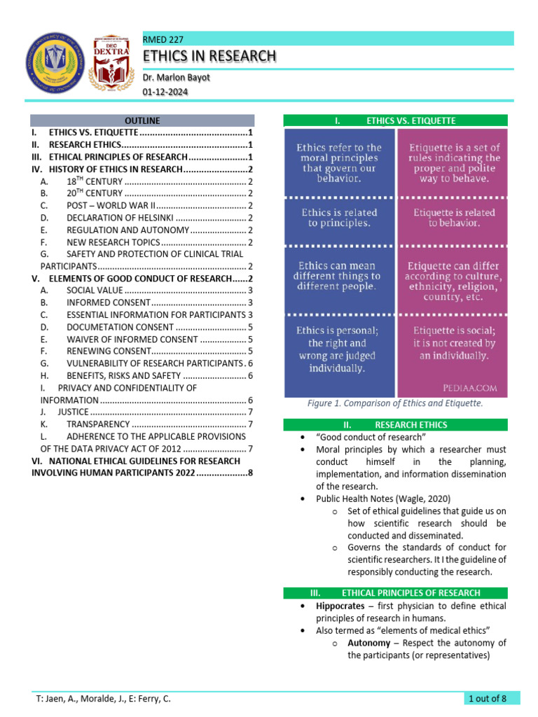 Seven Ethical Principles in Research | PDF | Informed Consent ...