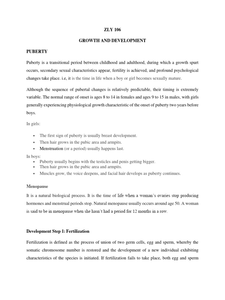 Zly 106 Growth and Development | PDF | Embryo | Biology