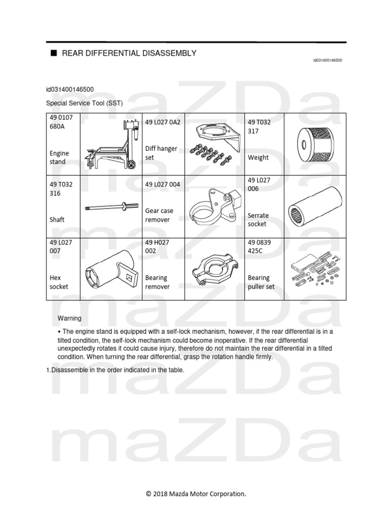 Rear Differential Disassembly | PDF | Bearing (Mechanical) | Gear
