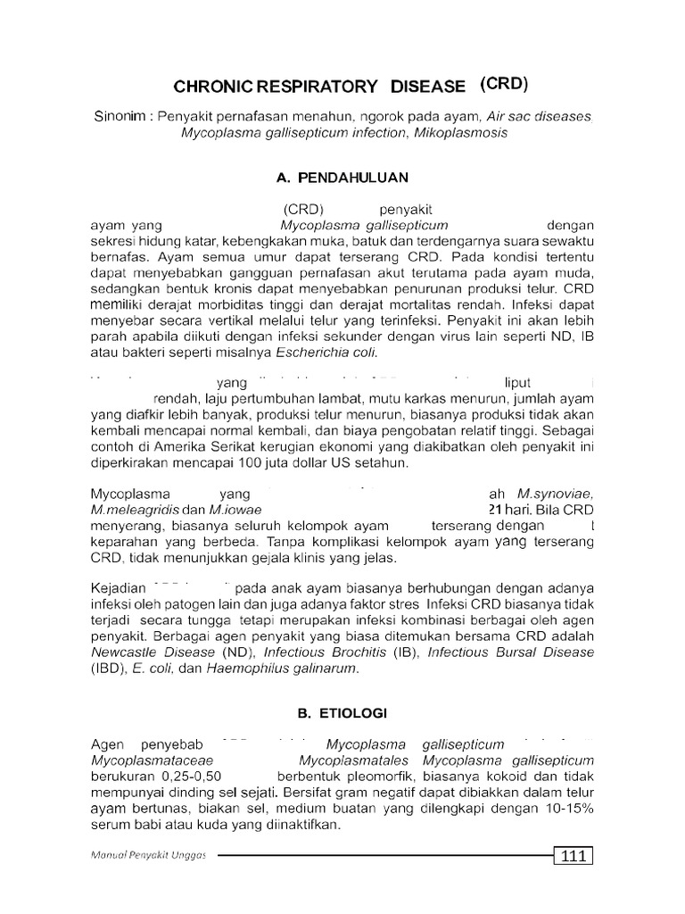 Chronic Respiratory Disease (CRD) | PDF