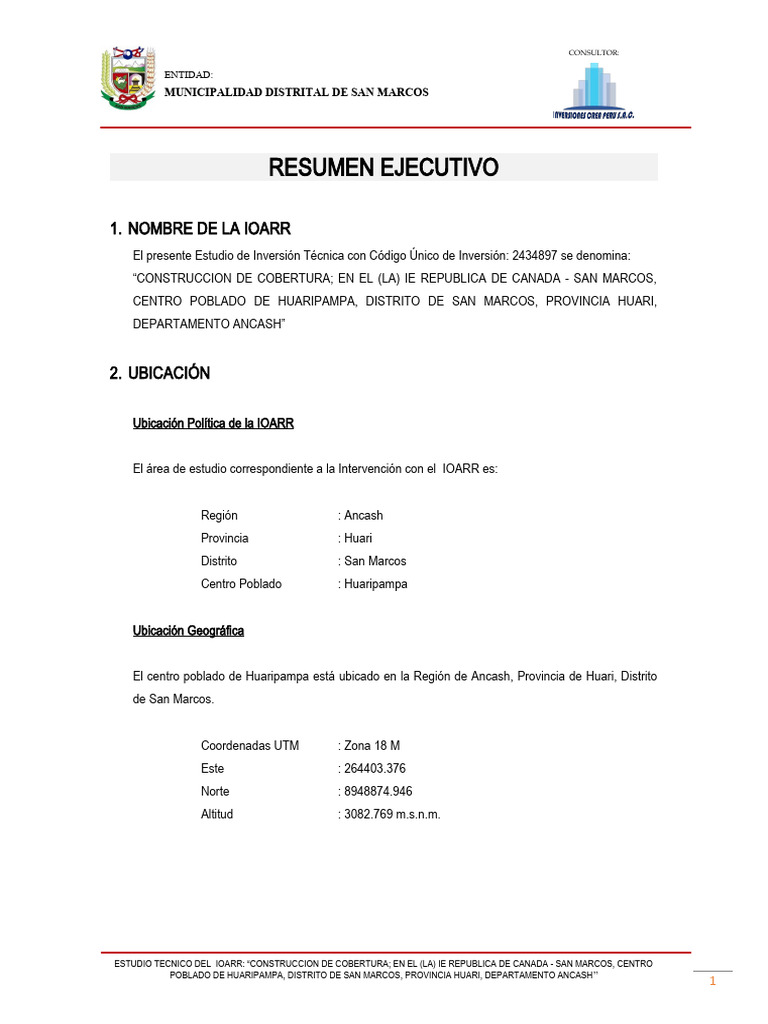 Resumen Ejecutivo | PDF | Materiales | Ingeniería de Edificación