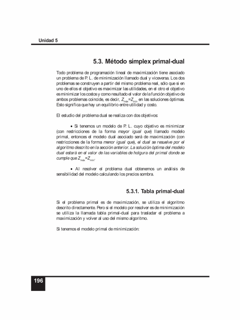 METODO DUAL SIMPLEX | PDF