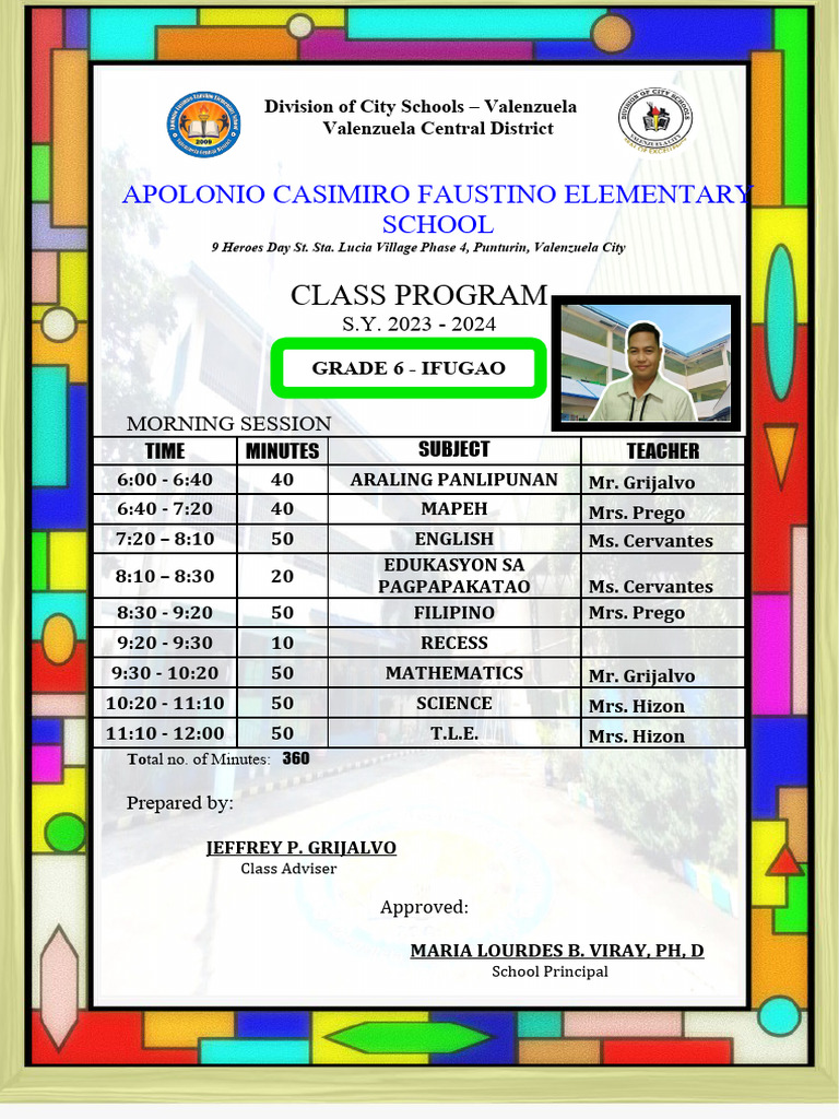 Class-Program Grade-6 2023 2024 | PDF