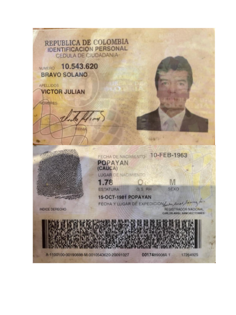 Cédula Victor Julian Bravo | PDF